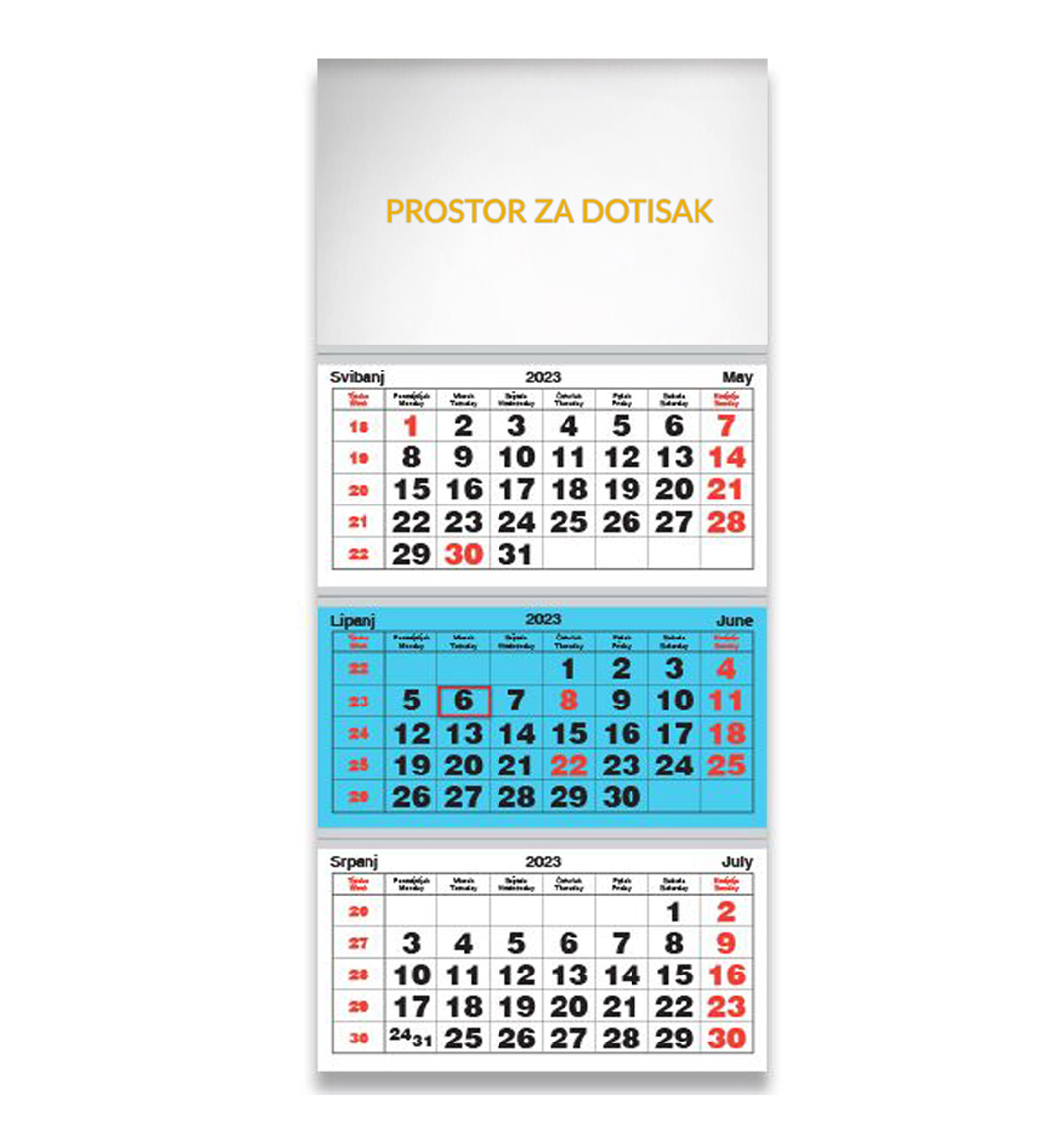 Poslovni trodjelni klasični kalendari